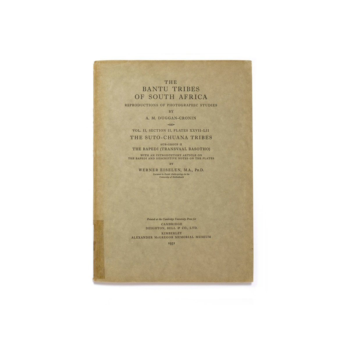 The Bantu Tribes of South Africa (1931) – Africa in the Photobook